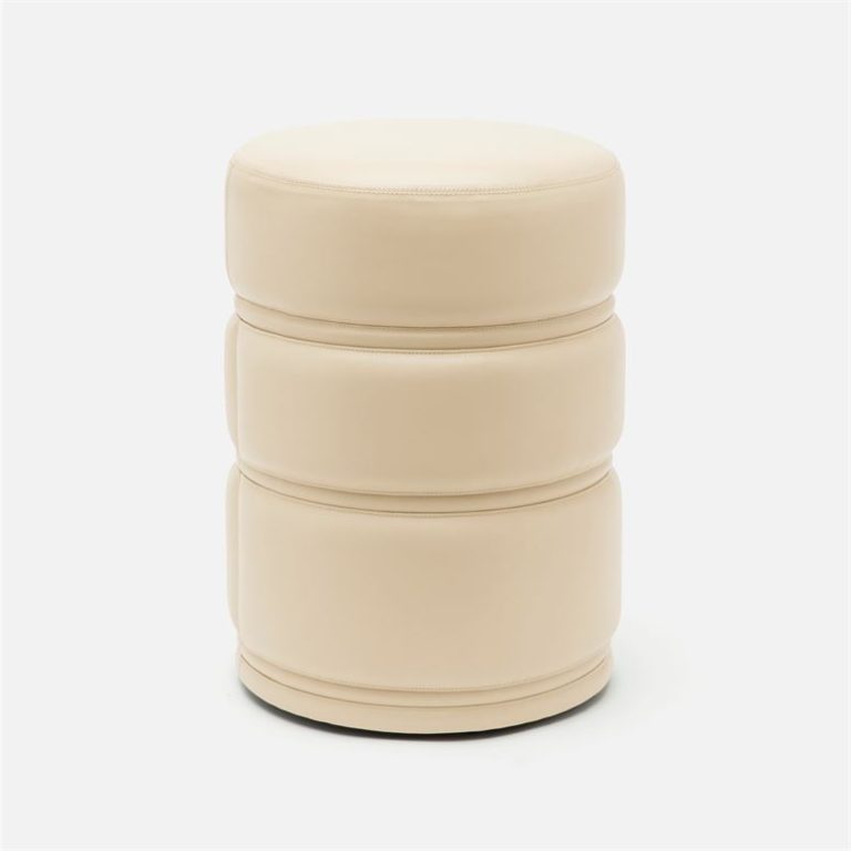 Campbell Cylindrical Leather Stool - Mecox Gardens