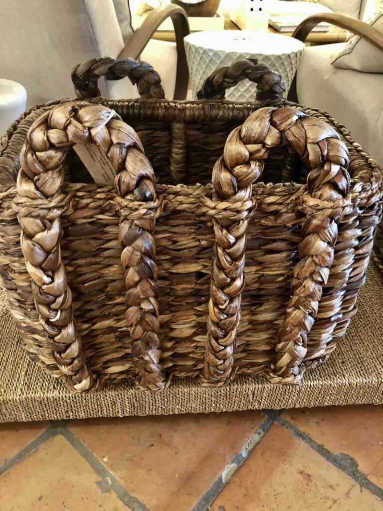 Small Rectangular Rush Basket - Mecox Gardens