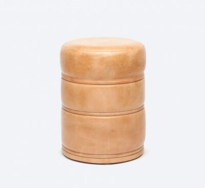 Campbell Cylindrical Leather Stool - Mecox Gardens