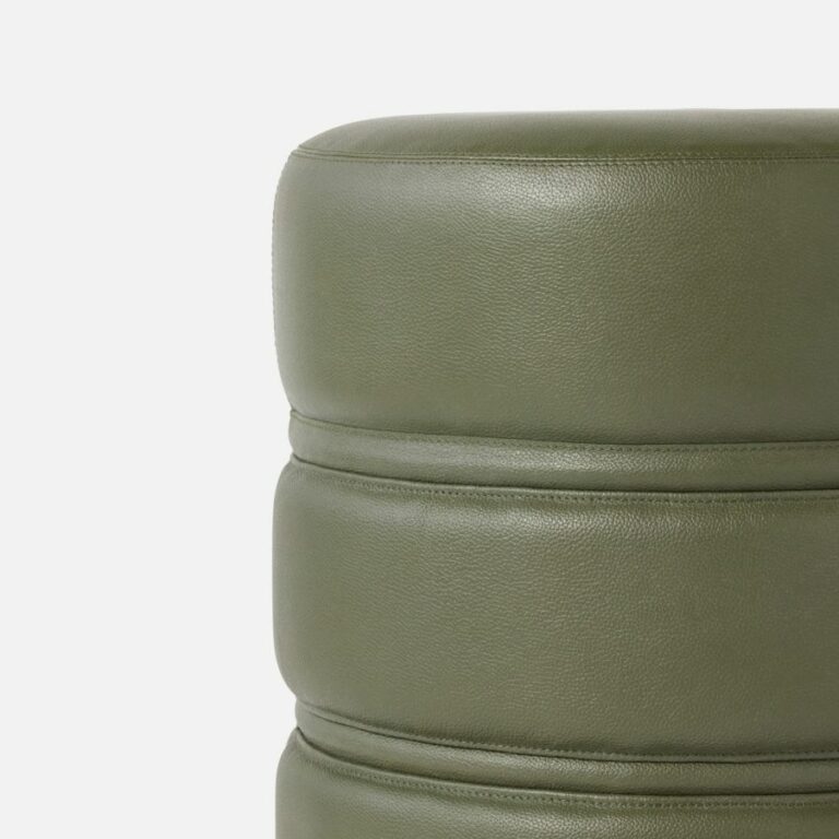 Campbell Cylindrical Leather Stool - Mecox Gardens