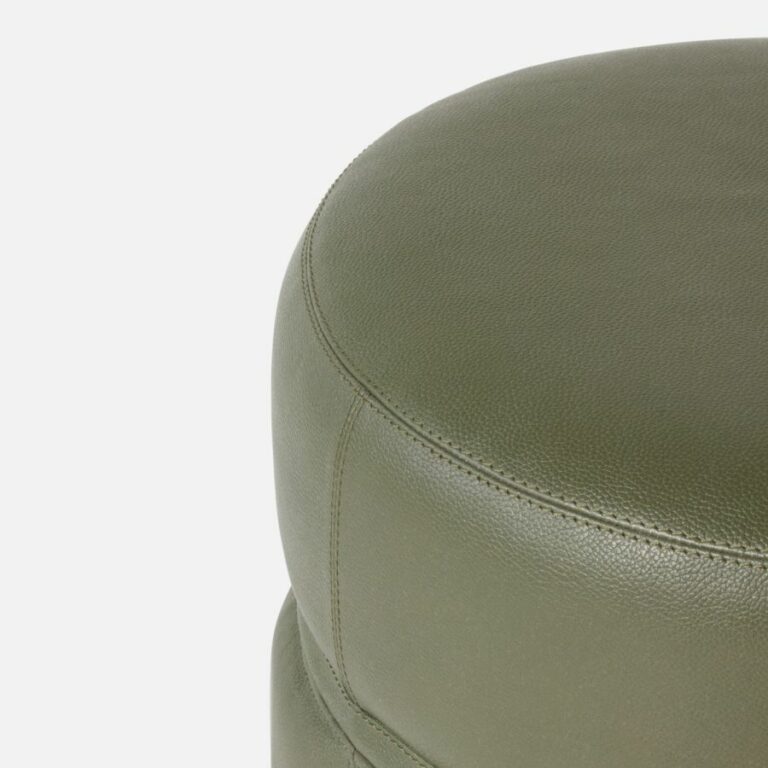 Campbell Cylindrical Leather Stool - Mecox Gardens