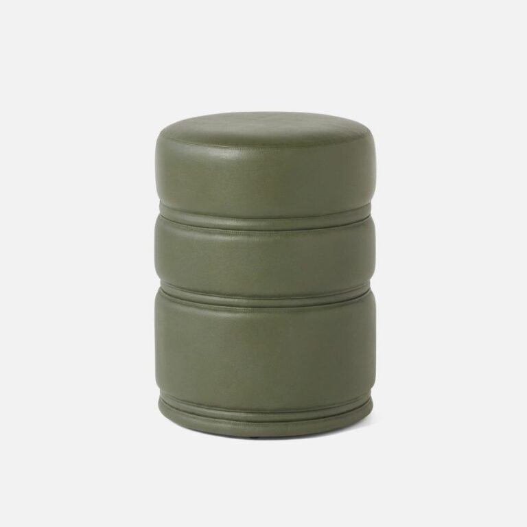 Campbell Cylindrical Leather Stool - Mecox Gardens