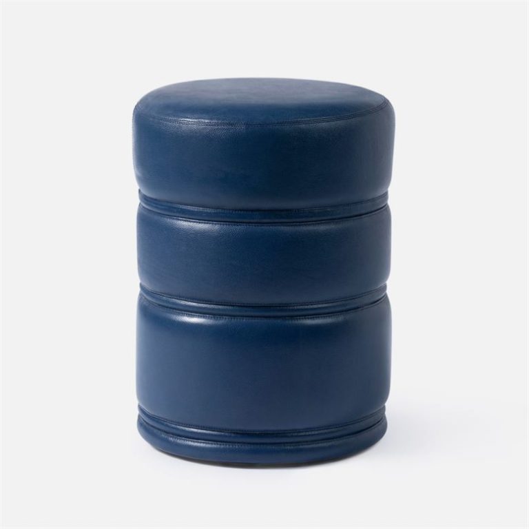 Campbell Cylindrical Leather Stool - Mecox Gardens