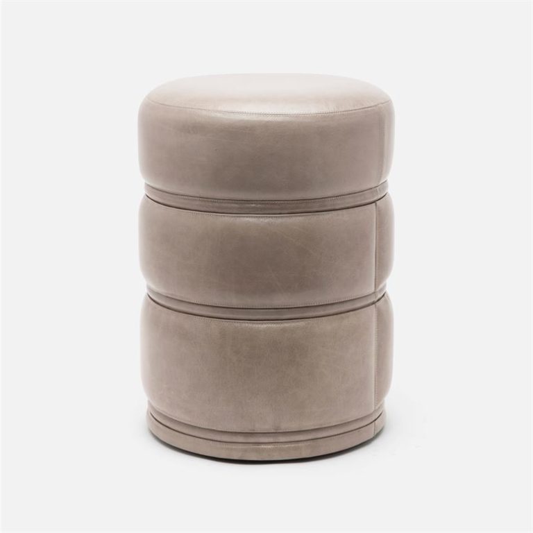 Campbell Cylindrical Leather Stool - Mecox Gardens