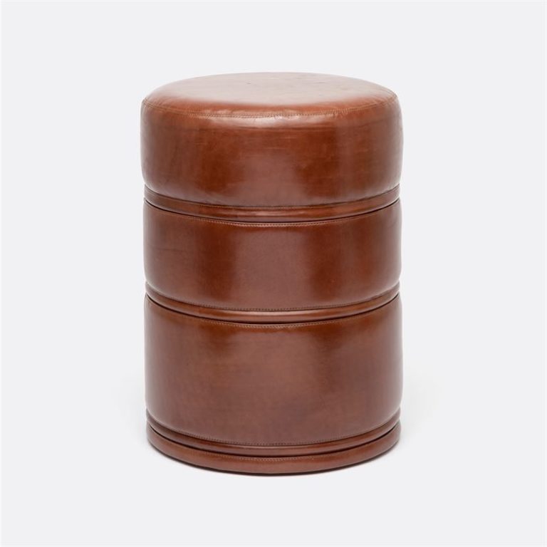 Campbell Cylindrical Leather Stool - Mecox Gardens