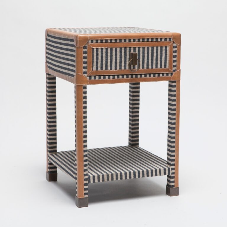 Mercer Leather Wrapped Side Table - Mecox Gardens