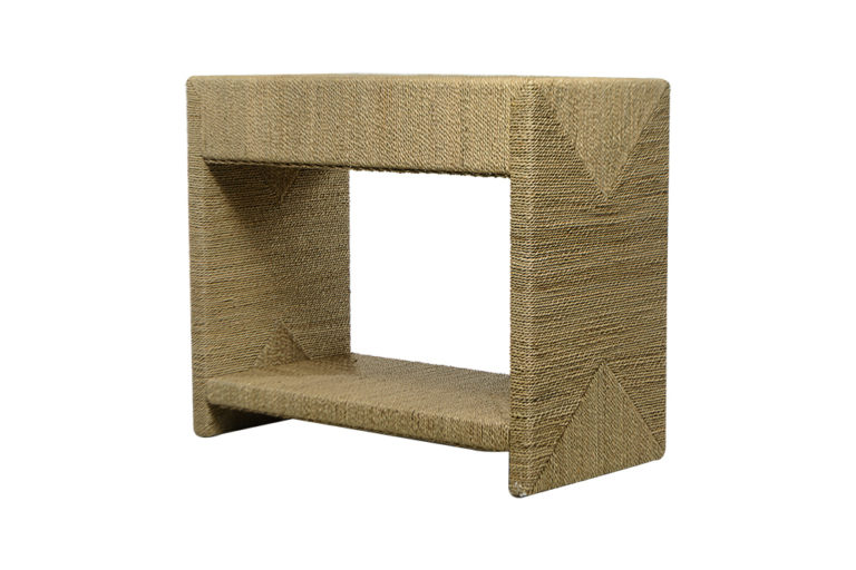 Tall Tucker Rope Side Table with Drawer - Mecox Gardens