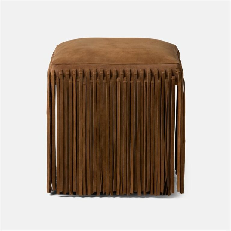 Fringed Suede Ottoman - Mecox Gardens