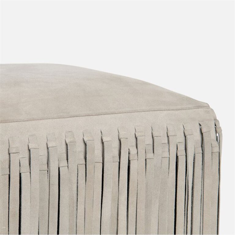 Fringed Suede Ottoman - Mecox Gardens