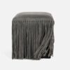 Fringed Suede Ottoman - Mecox Gardens