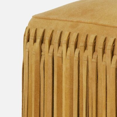Fringed Suede Ottoman - Mecox Gardens