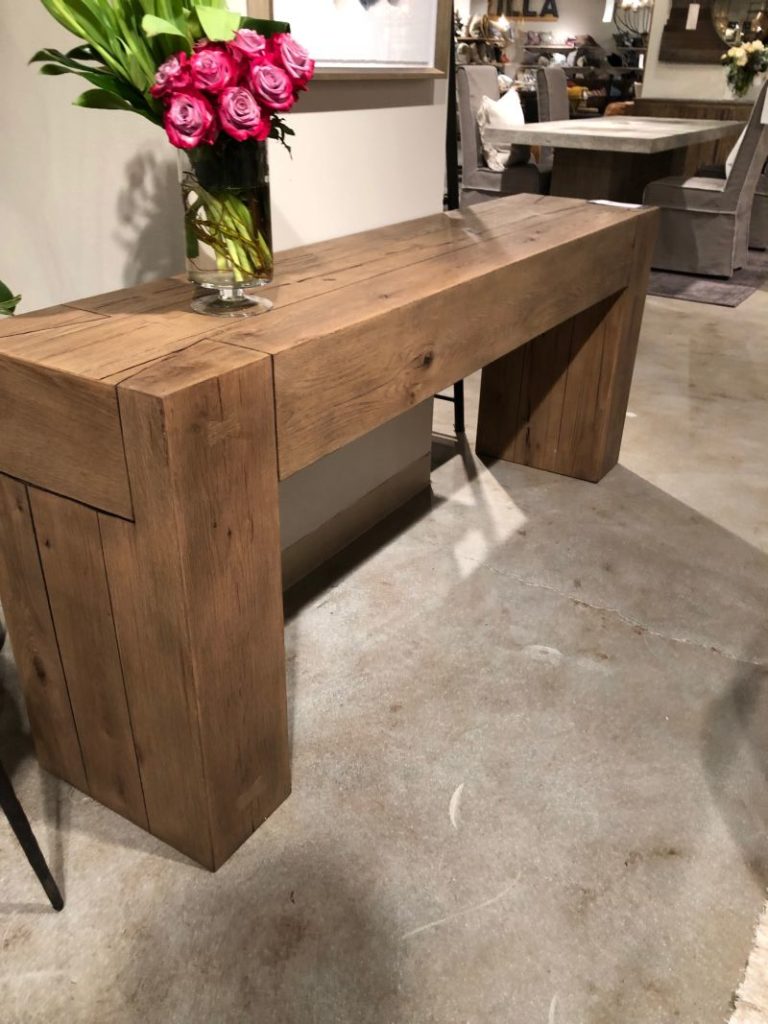 Minimalist Oak Console - Mecox Gardens