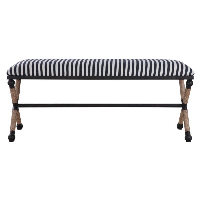 Backman Striped X Rope Bench - Mecox Gardens