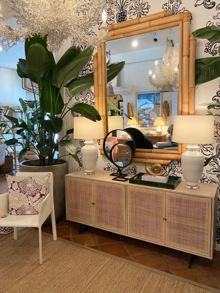 Natural Mango Wood and Cane Buffet - Mecox Gardens