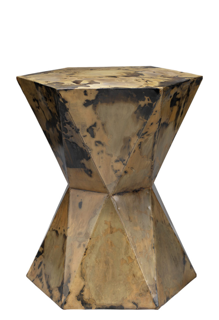 Acid Washed Metal Side Table - Mecox Gardens
