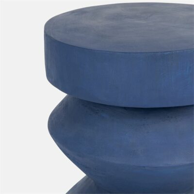 Matte Acacia Wood Geometric Stool - Mecox Gardens