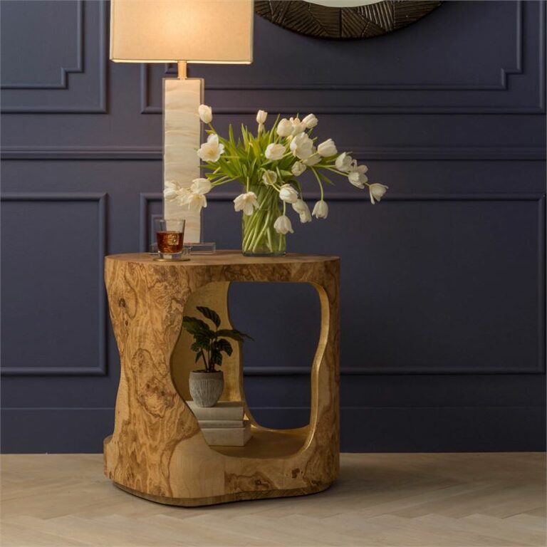 Abstract Cut Out Olive Ash Side Table - Mecox Gardens