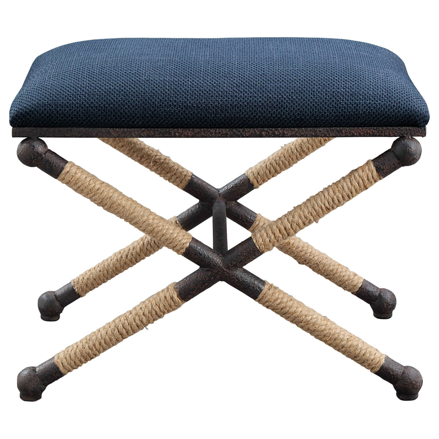 Backman Navy X Rope Stool - Mecox Gardens