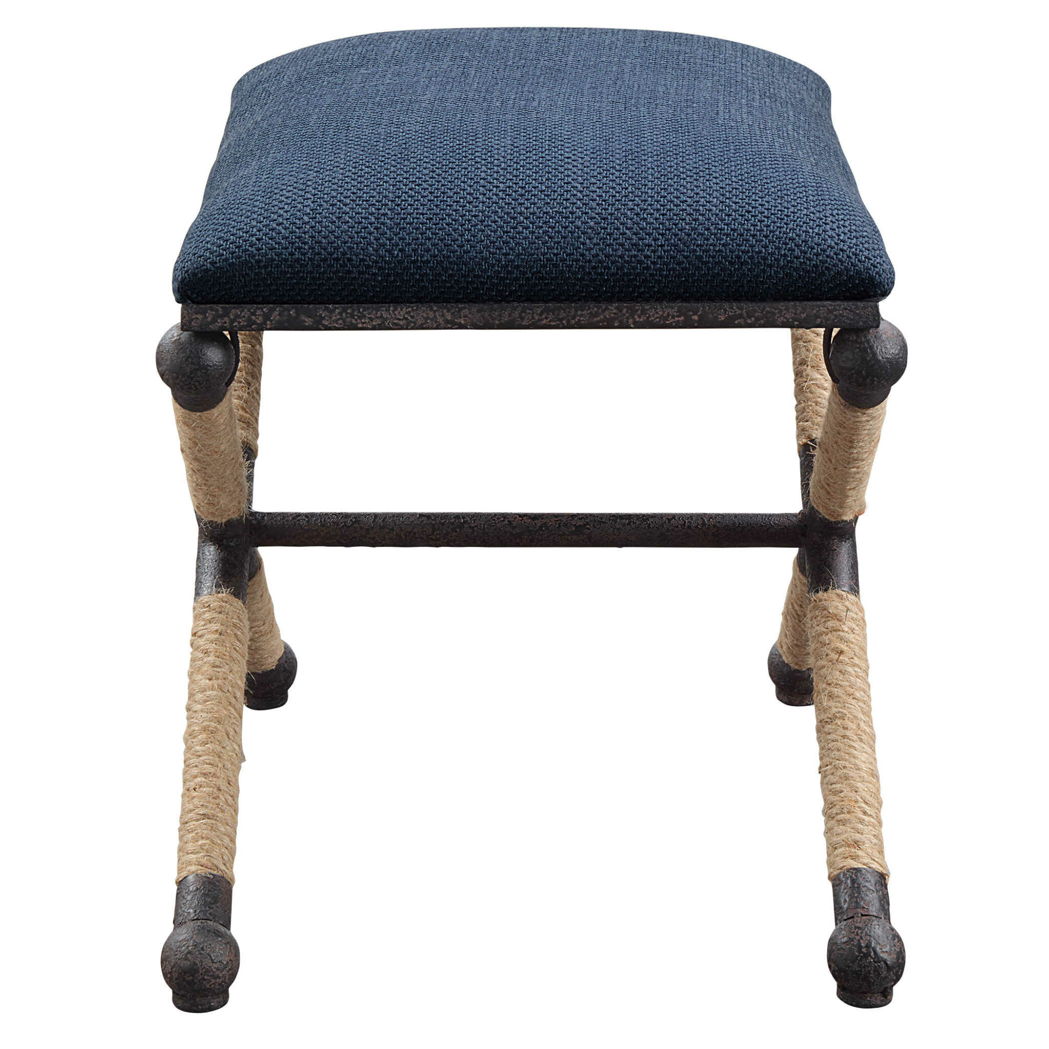 Backman Navy X Rope Stool - Mecox Gardens