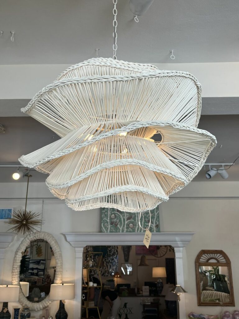 Small Abstract Layered Rattan Chandelier - Mecox Gardens