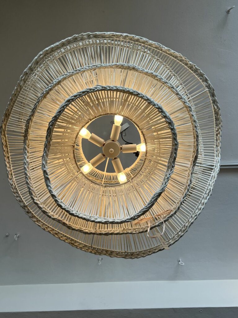 Small Abstract Layered Rattan Chandelier - Mecox Gardens