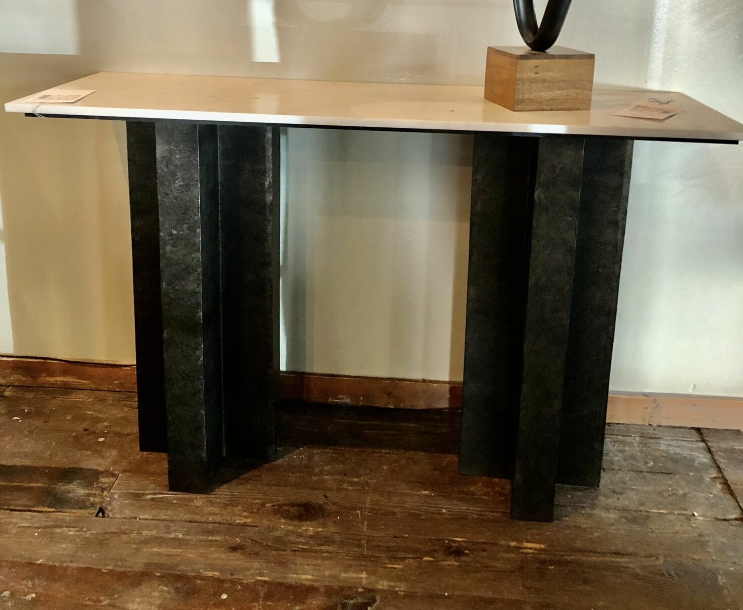 Modern Cast Aluminum and Marble Console - Mecox Gardens