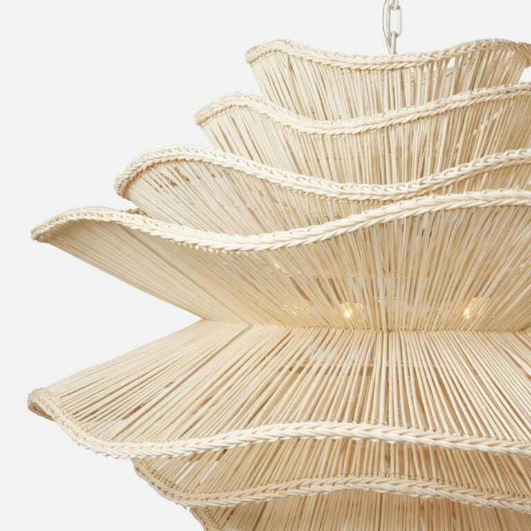 Large Abstract Layered Rattan Chandelier - Mecox Gardens