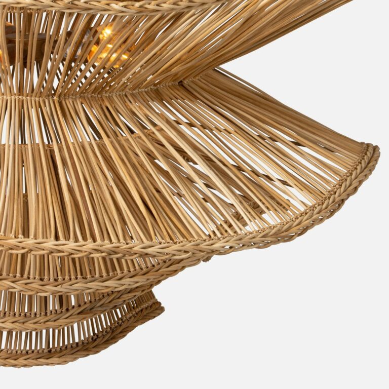 Large Abstract Layered Rattan Chandelier - Mecox Gardens