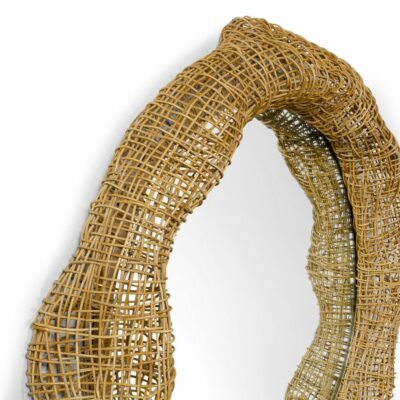 Large Split Rattan Open Weave Mirror - Mecox Gardens