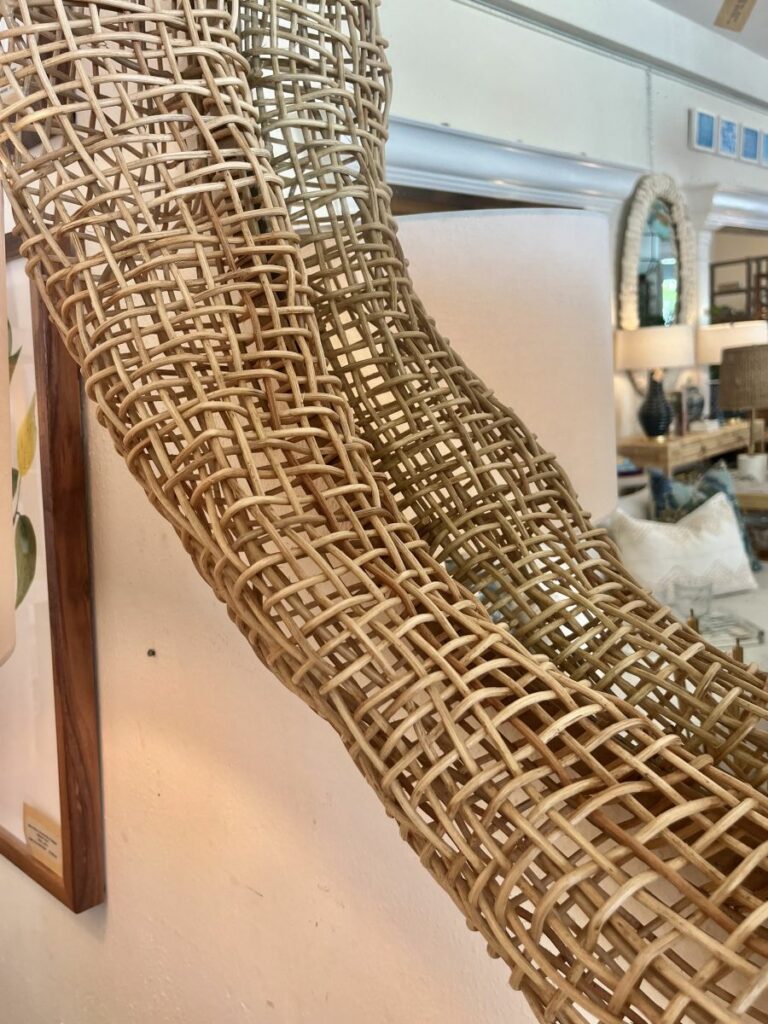 Large Split Rattan Open Weave Mirror - Mecox Gardens