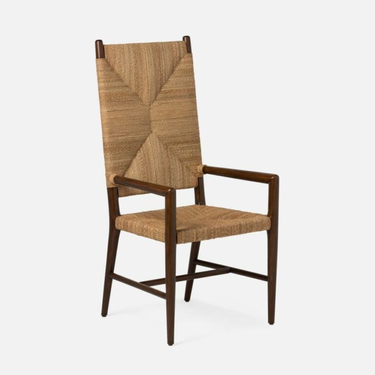 Lampakanay High Back Woven Dining Arm Chair - Mecox Gardens