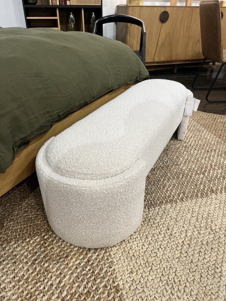 Long Oval Boucle Bench - Mecox Gardens