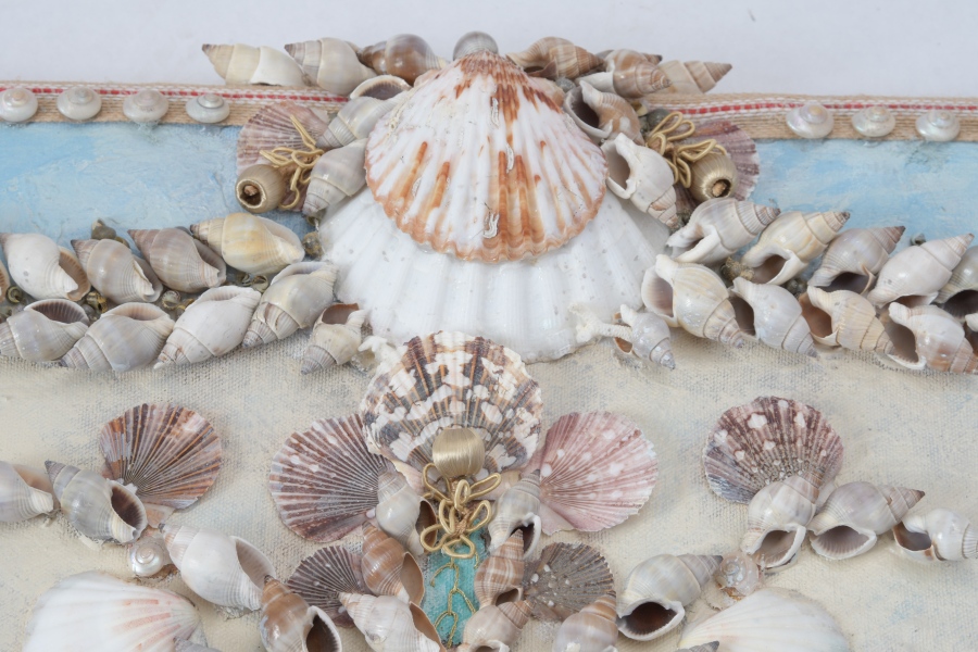 Shellwork Hand Made Original Art Panel - Mecox Gardens