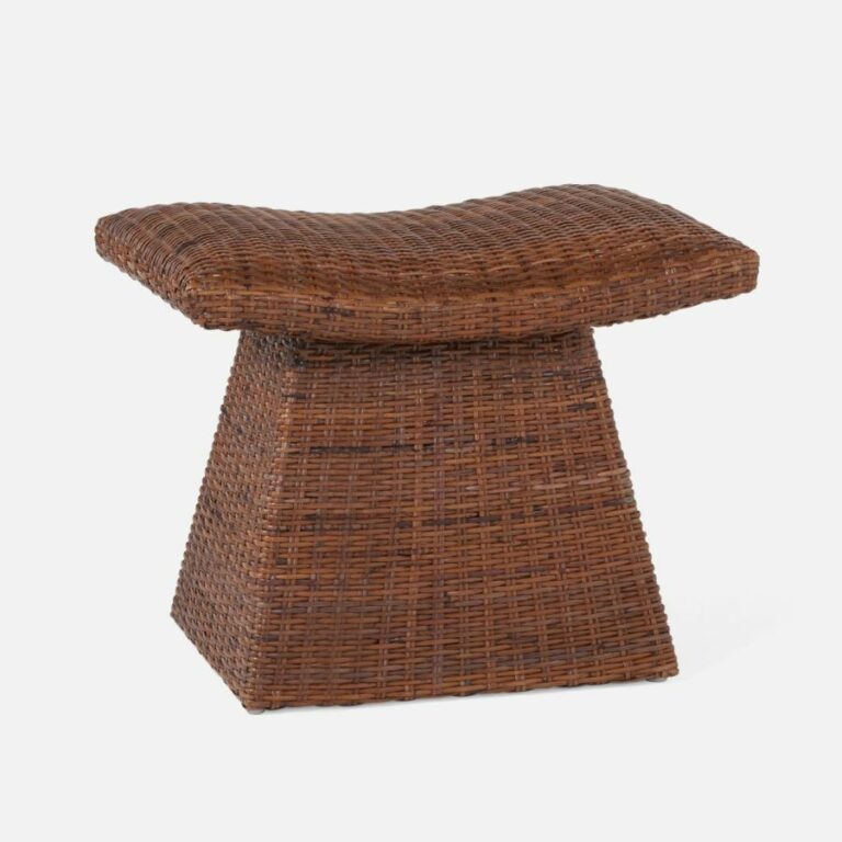 Woven Rattan Foot Stool - Mecox Gardens