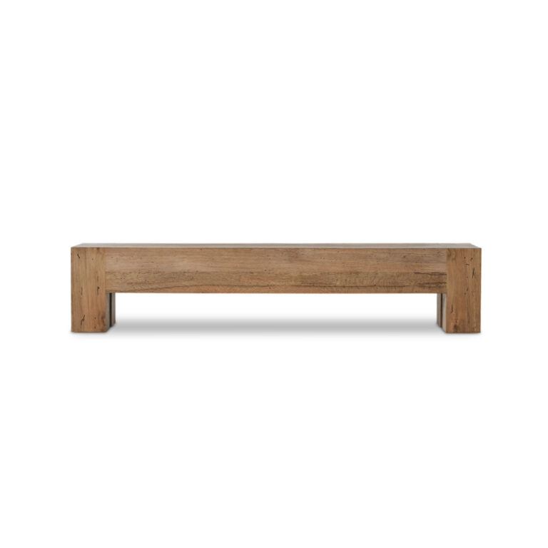 Thick Cut Rustic Oak Veneer Bench - Mecox Gardens