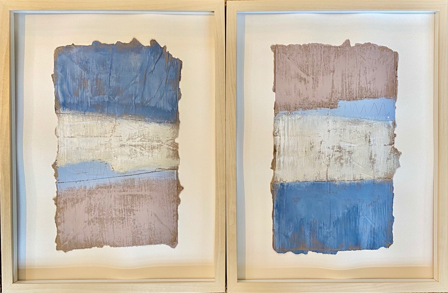 Colorblock Collage Twilight Blue, Putty, Titanium I & II Original Art ...