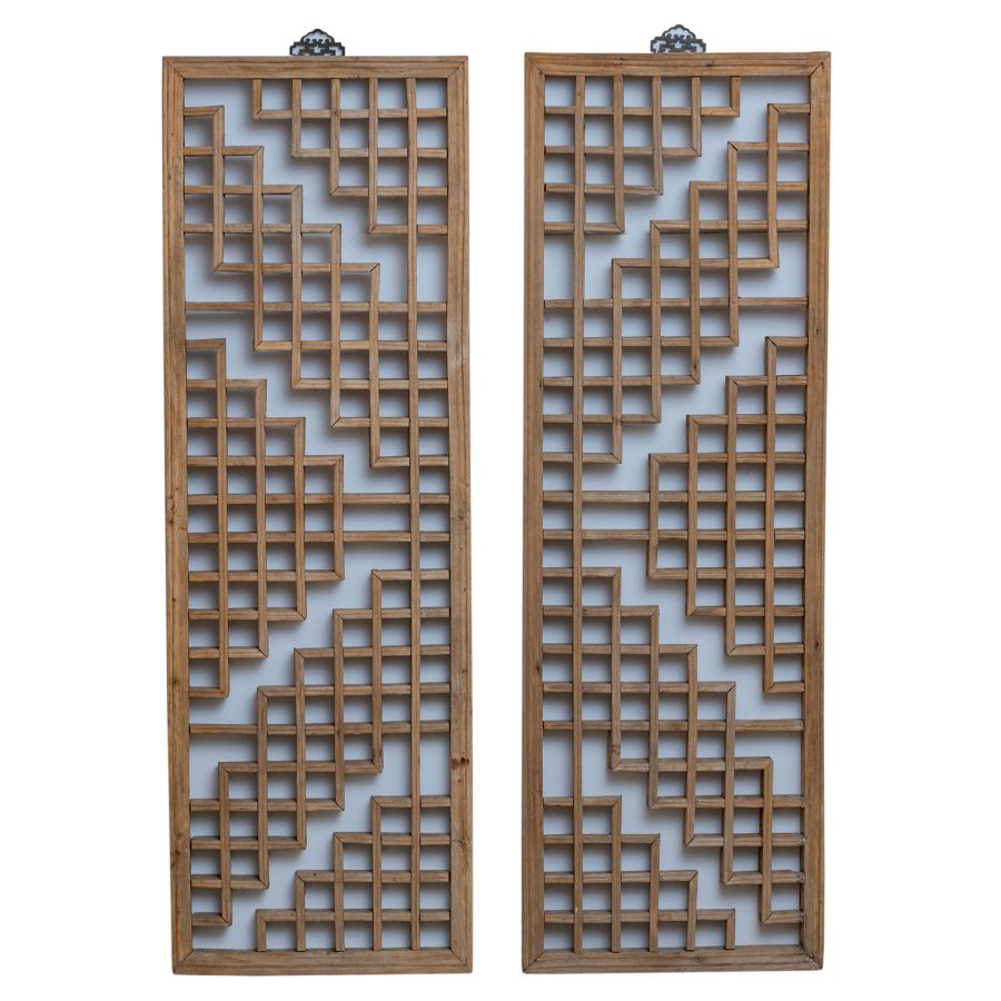 Pair of Vintage Chinese Window Panel Screens - Mecox Gardens