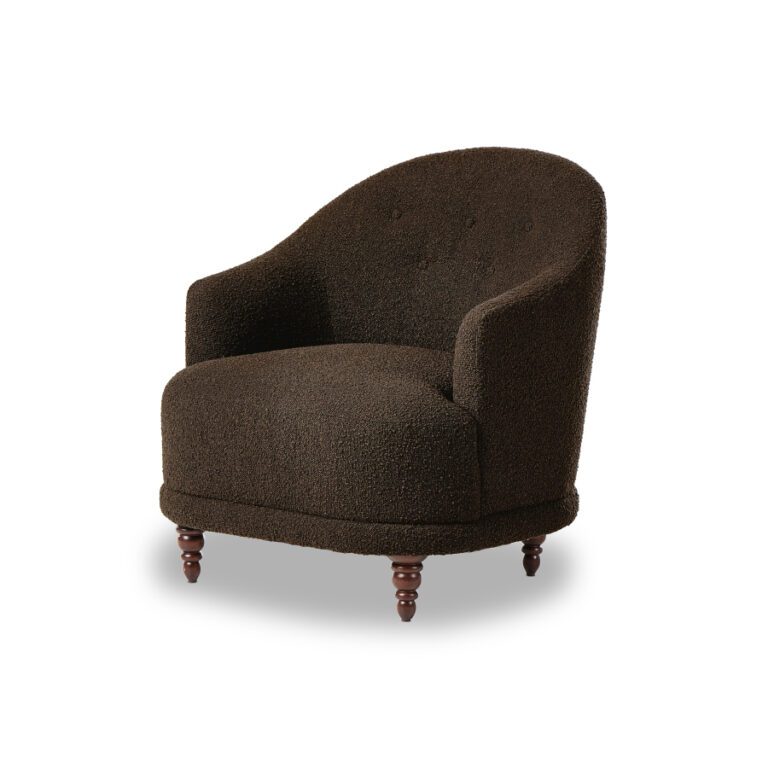 Modern Tufted Turned Leg Curved Chair - Mecox Gardens