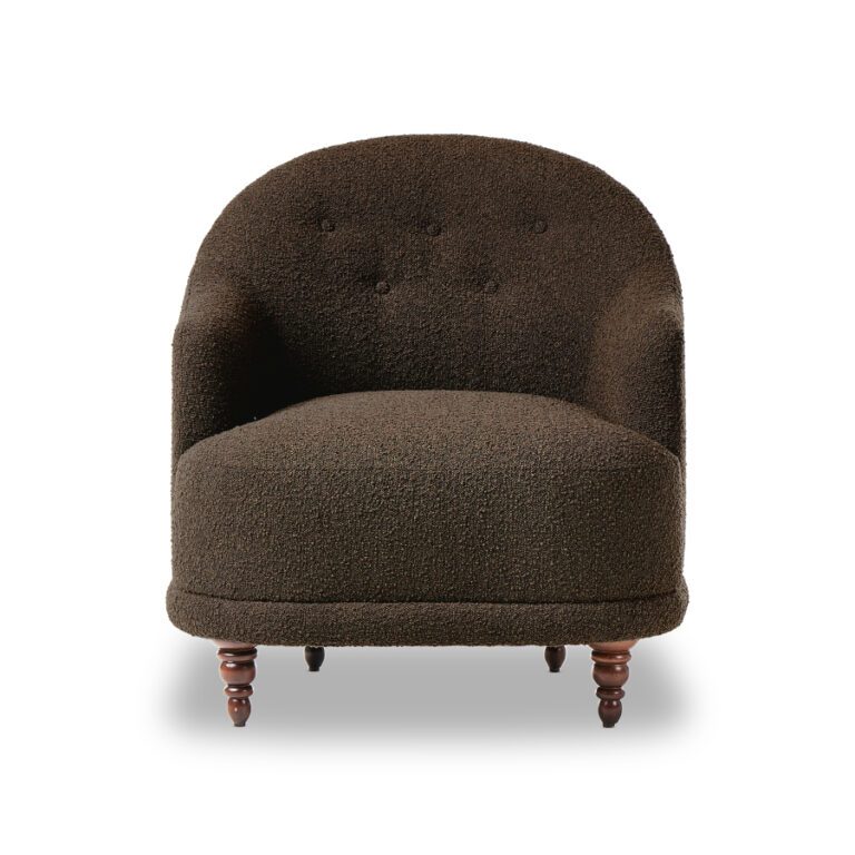 Modern Tufted Turned Leg Curved Chair - Mecox Gardens
