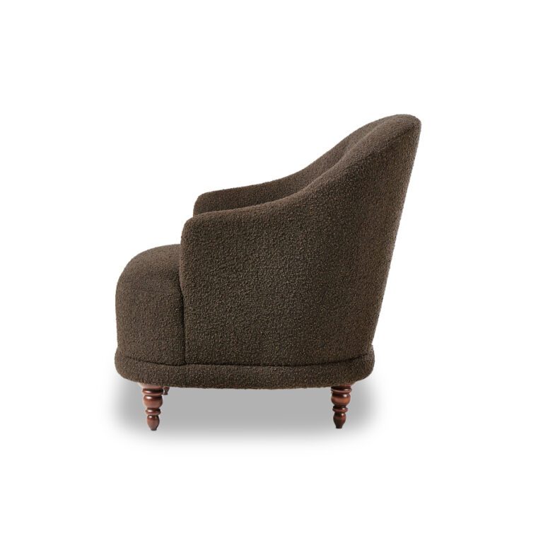 Modern Tufted Turned Leg Curved Chair - Mecox Gardens