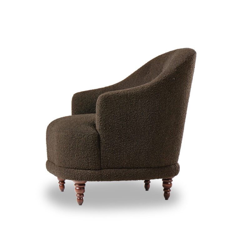 Modern Tufted Turned Leg Curved Chair - Mecox Gardens