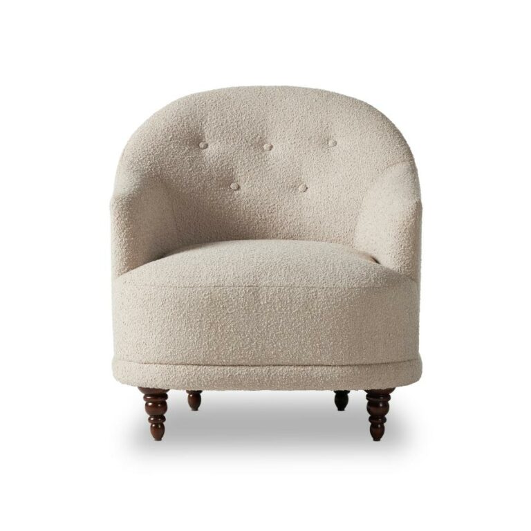 Modern Tufted Turned Leg Curved Chair - Mecox Gardens