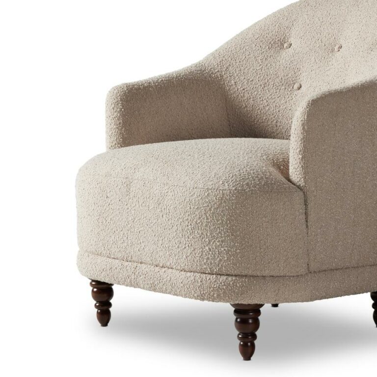 Modern Tufted Turned Leg Curved Chair - Mecox Gardens