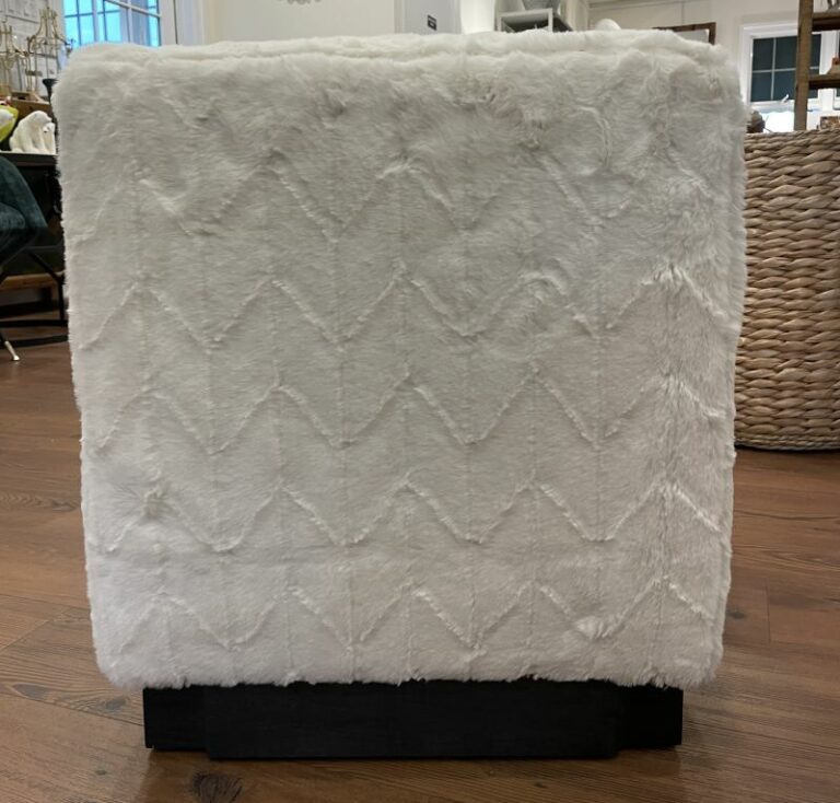 Blair Faux Rabbit Fur Ottoman - Mecox Gardens