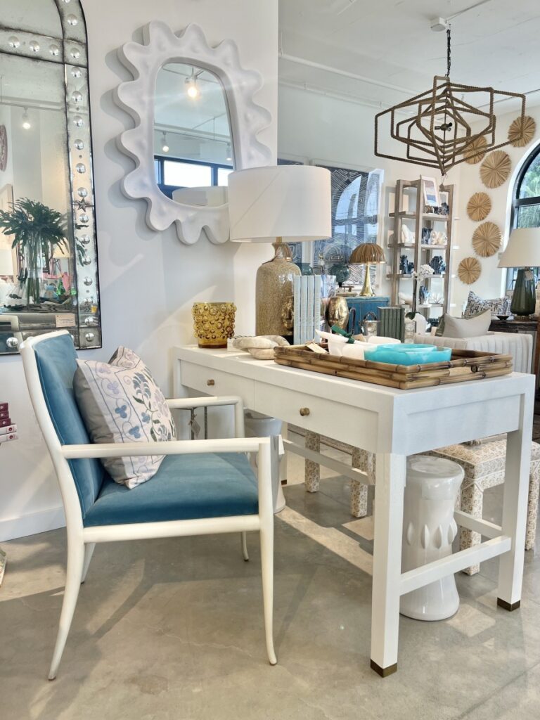 Alden Pristine White Faux Shagreen Desk - Mecox Gardens