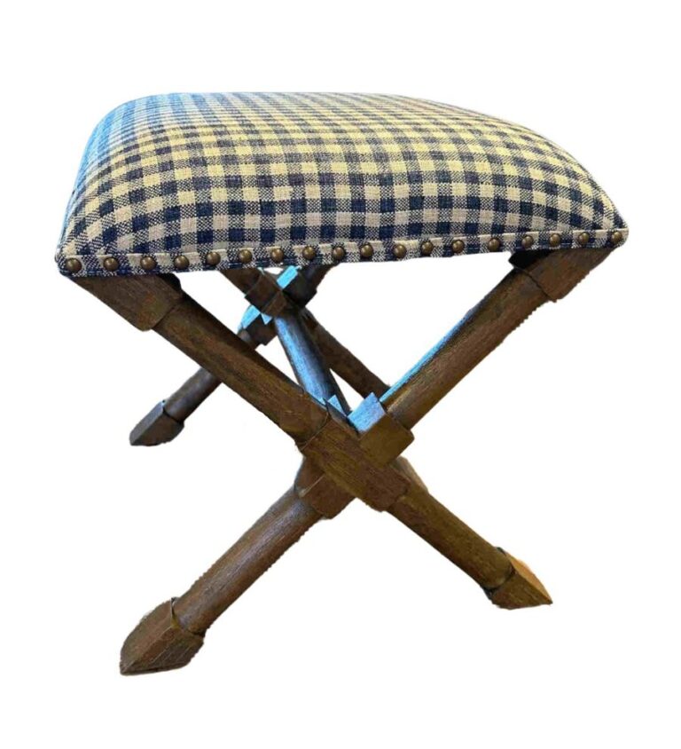 Monty Stool in Gingham Print - Mecox Gardens