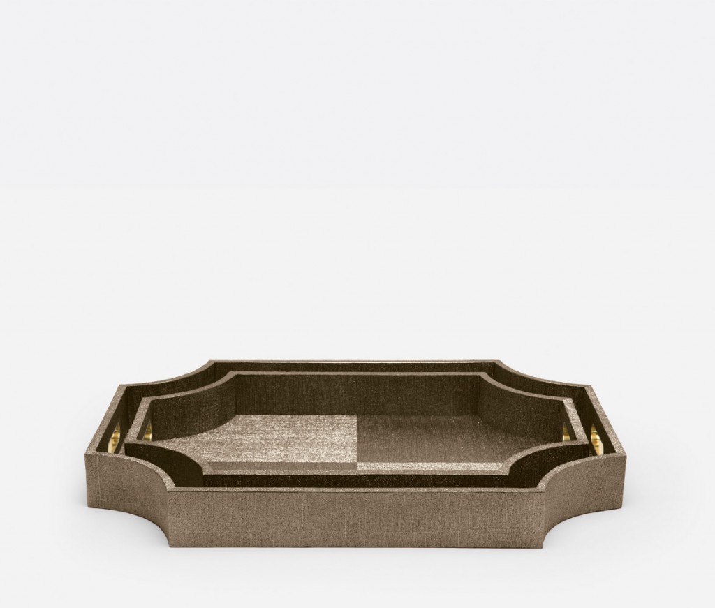 Cut Corner Faux Silk Trays - Mecox Gardens