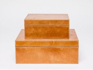 Tedan Leather Boxes - Mecox Gardens