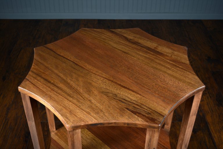 Octagonal Walnut Side Table - Mecox Gardens