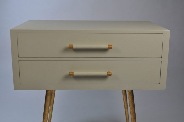 Large Claudette Linen Side Table - Mecox Gardens